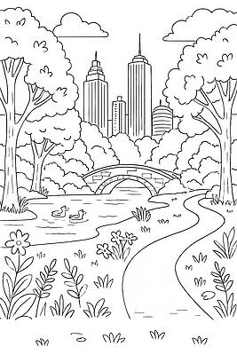 Landmarks And Iconic Place Coloring Pages - Kivios