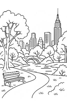 Landmarks And Iconic Place Coloring Pages - Kivios