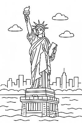 Landmarks And Iconic Place Coloring Pages - Kivios