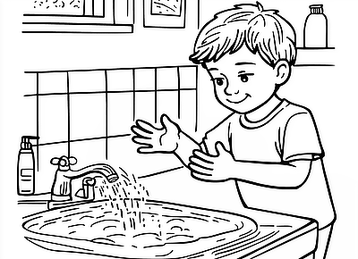 Health And Hygiene Coloring Pages - Kivios