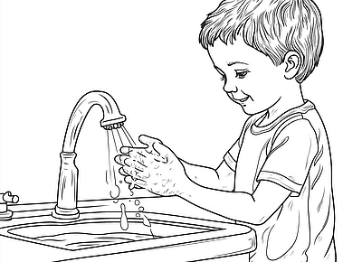 Health And Hygiene Coloring Pages - Kivios