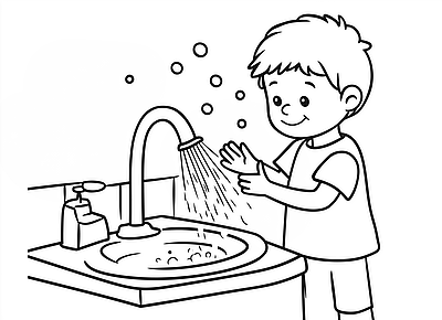 Health And Hygiene Coloring Pages - Kivios