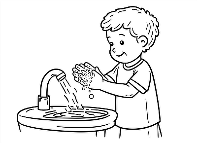 Health And Hygiene Coloring Pages - Kivios