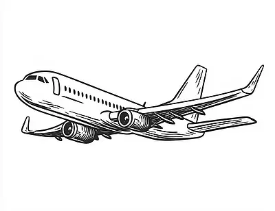 Commercial Jet Coloring Pages - Kivios