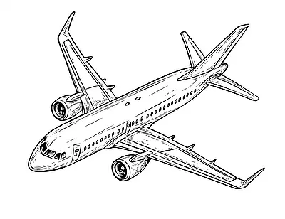 Commercial Jet Coloring Pages - Kivios