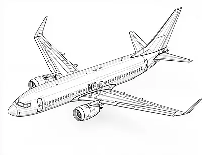 Commercial Jet Coloring Pages - Kivios