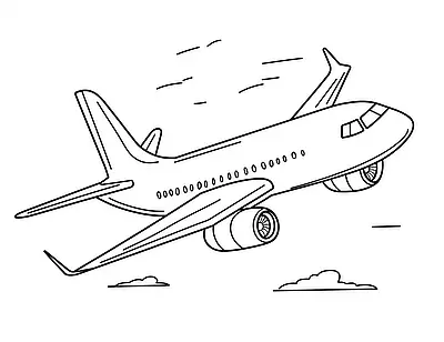 Commercial Jet Coloring Pages - Kivios