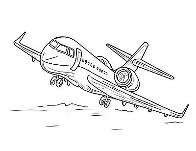 Commercial Jet Coloring Pages - Kivios