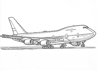 Commercial Jet Coloring Pages - Kivios