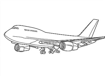 Commercial Jet Coloring Pages - Kivios