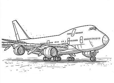 Commercial Jet Coloring Pages - Kivios