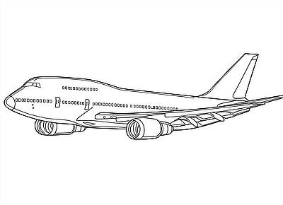 Commercial Jet Coloring Pages - Kivios