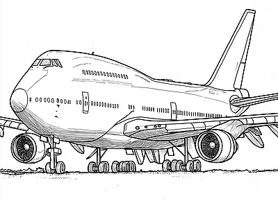 Commercial Jet Coloring Pages - Kivios