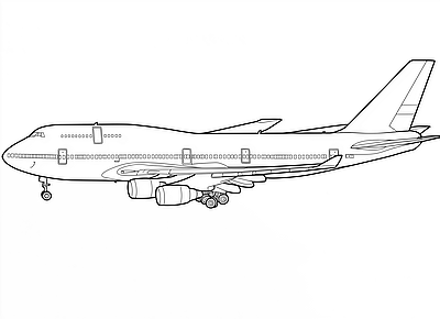 Commercial Jet Coloring Pages - Kivios