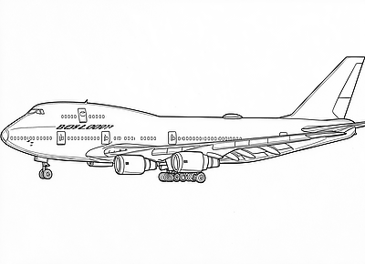 Commercial Jet Coloring Pages - Kivios