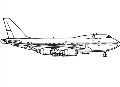 Commercial Jet Coloring Pages - Kivios