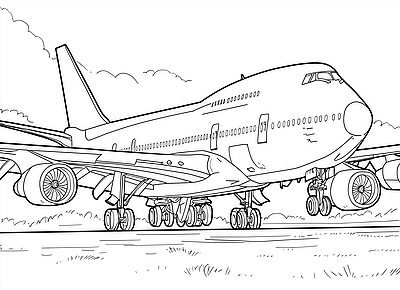 Commercial Jet Coloring Pages - Kivios