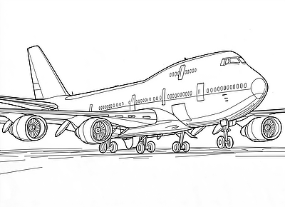 Commercial Jet Coloring Pages - Kivios