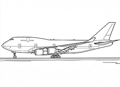 Commercial Jet Coloring Pages - Kivios