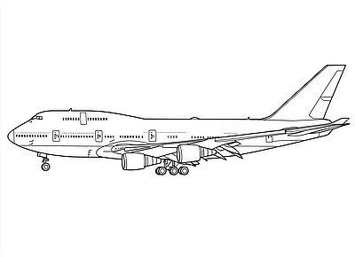 Commercial Jet Coloring Pages - Kivios
