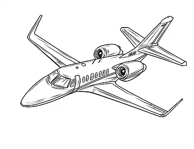 Private Jet Coloring Pages - Kivios