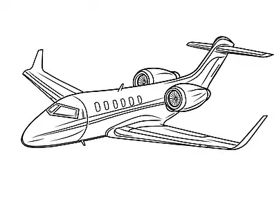 Private Jet Coloring Pages - Kivios