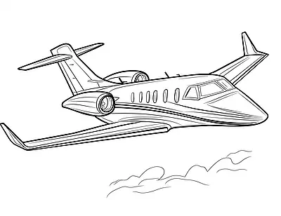 Private Jet Coloring Pages - Kivios