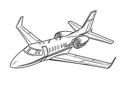 Private Jet Coloring Pages - Kivios