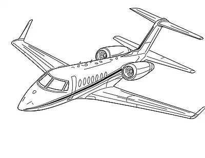 Private Jet Coloring Pages - Kivios