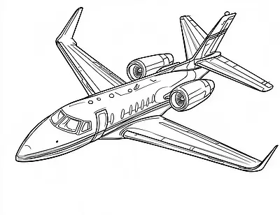 Private Jet Coloring Pages - Kivios