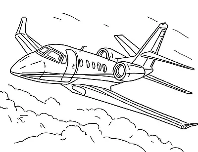 Private Jet Coloring Pages - Kivios