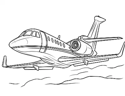 Private Jet Coloring Pages - Kivios