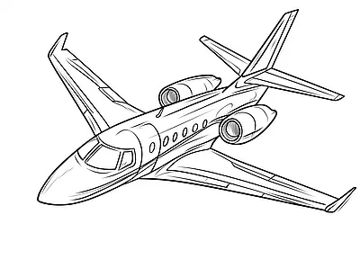 Private Jet Coloring Pages - Kivios
