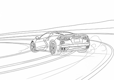 corvette c8 coloring pages