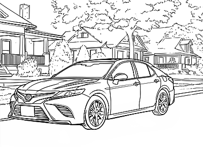 Family Car Coloring Pages - Kivios