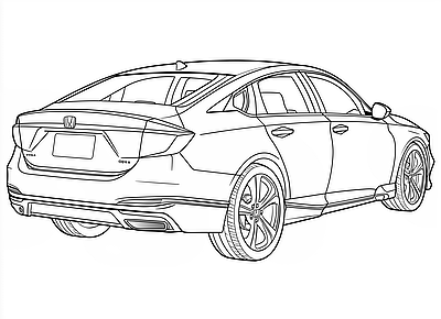 honda civic hatchback coloring page