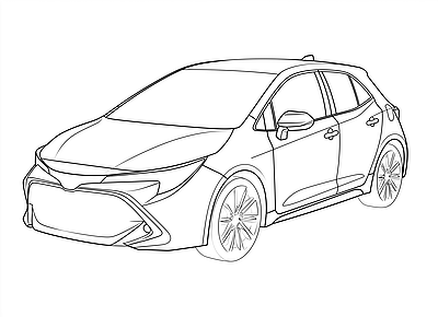 toyota corolla coloring pages