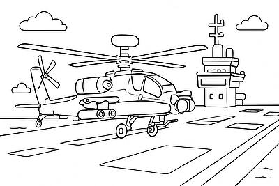 Military Helicopter Coloring Pages - Kivios