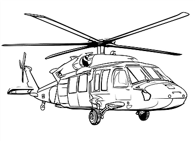 Military Helicopter Coloring Pages - Kivios