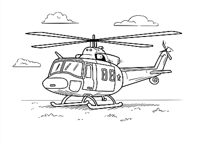 Military Helicopter Coloring Pages - Kivios