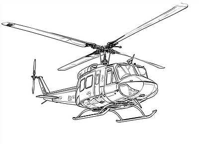 Military Helicopter Coloring Pages - Kivios