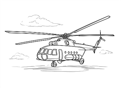 Military Helicopter Coloring Pages - Kivios