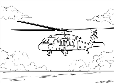 Military Helicopter Coloring Pages - Kivios