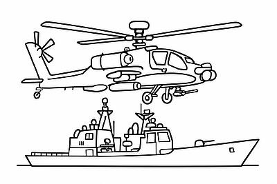 Military Helicopter Coloring Pages - Kivios