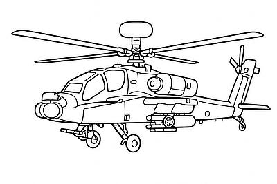 Military Helicopter Coloring Pages - Kivios