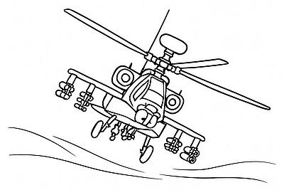 Military Helicopter Coloring Pages - Kivios