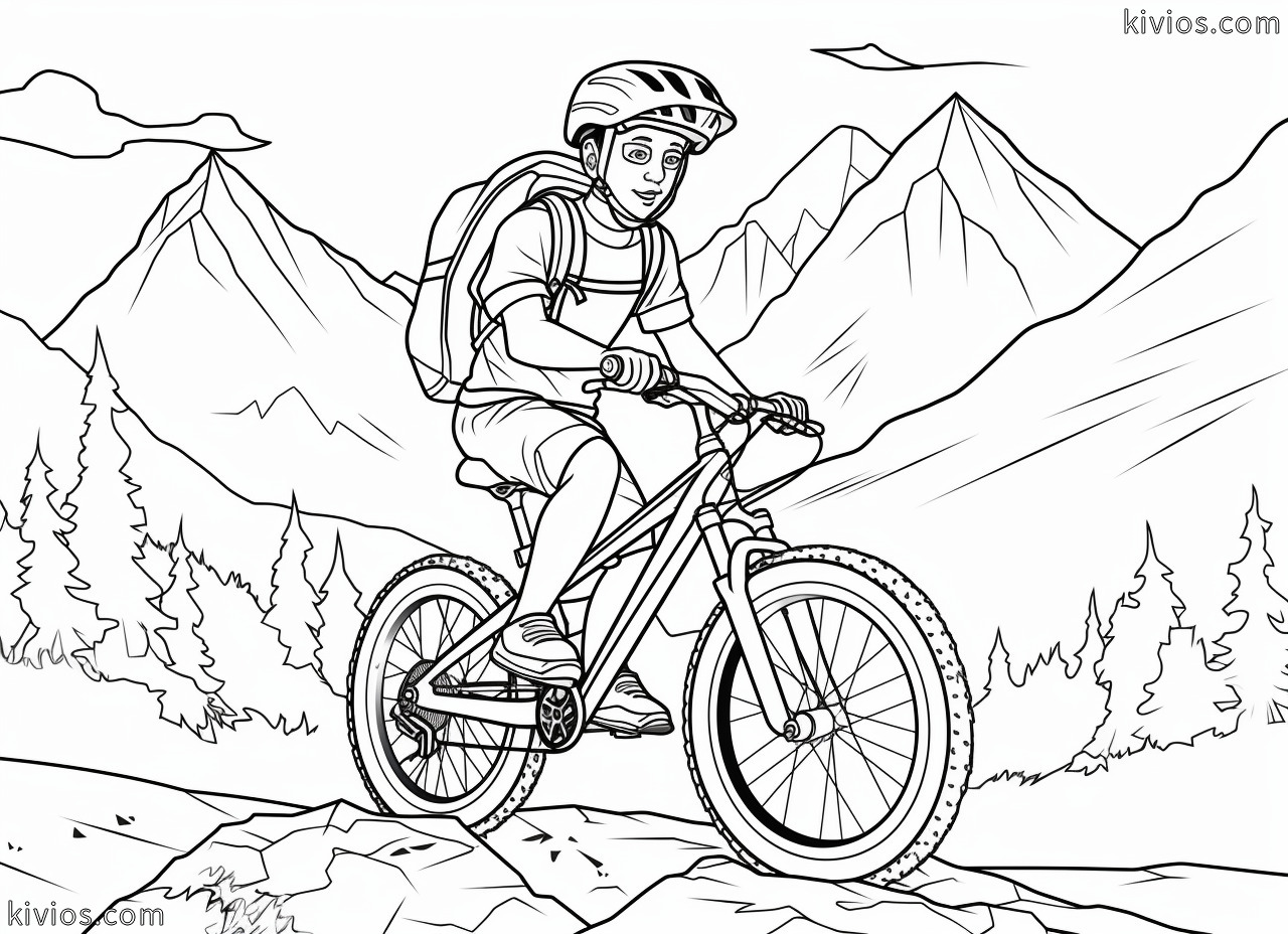 Mountain Bike Coloring Pages - Kivios