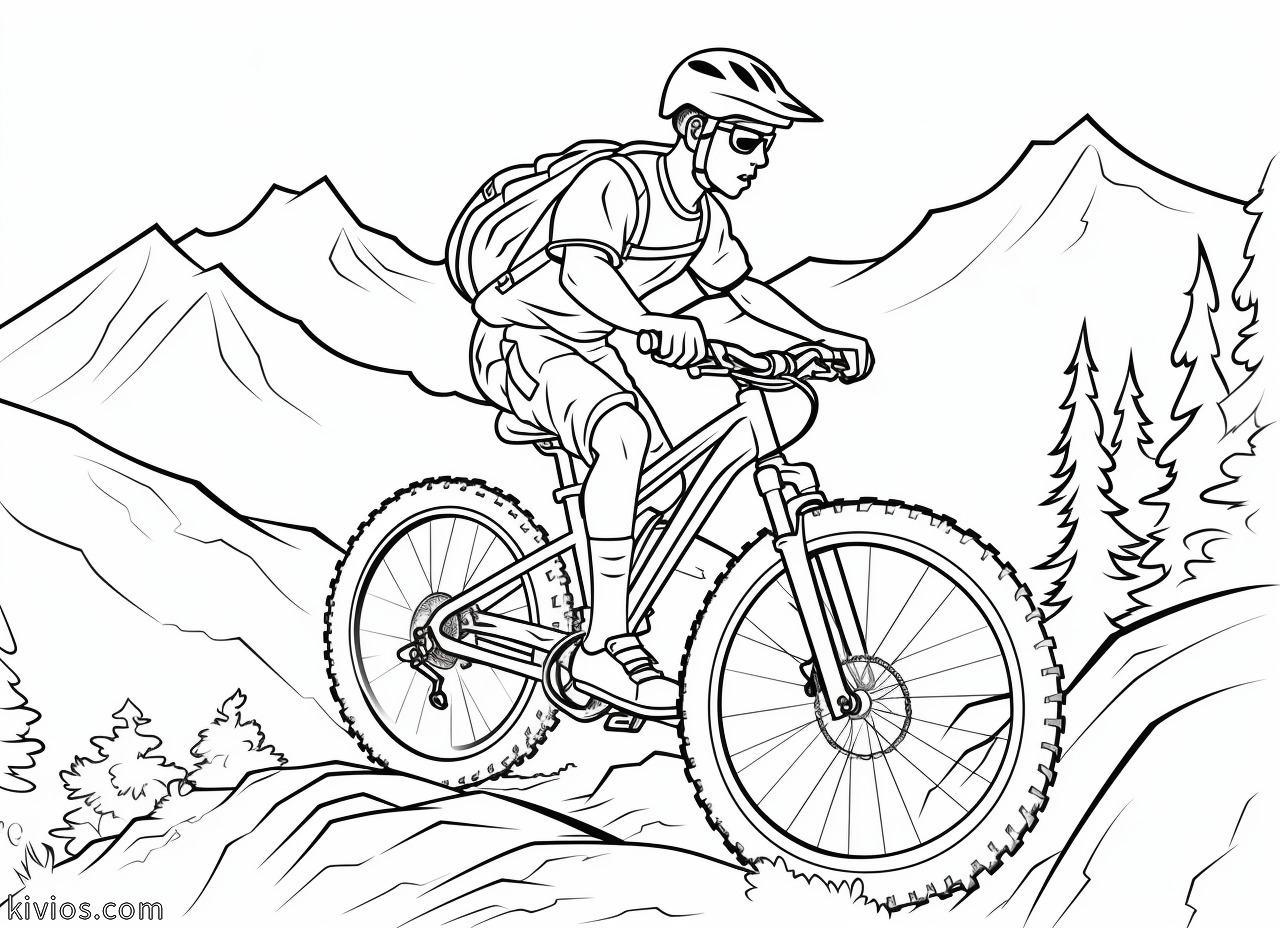 Mountain Bike Coloring Pages - Kivios