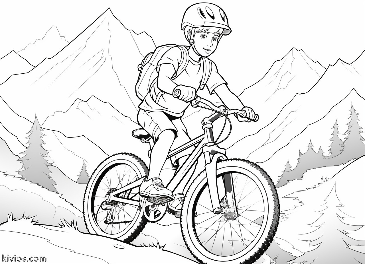 Mountain Bike Coloring Pages - Kivios