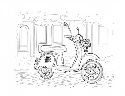 Scooter Coloring Pages - Kivios